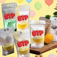 China MOQ 100 Digital Printed Customizable Stand up Pouches with Straw for Vodka Champagne Mineral Water for sale