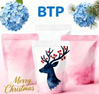 China MOQ 100 Christmas Day Plastic Snack Nuts Bag Zipper Resealable Stand up Pouches for Food Packaging for sale