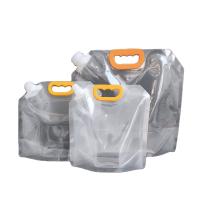 China Whisky Foldable Empty Reusable Plastic Bag Camping Water Container Stand Up Spout Bag Customized Logo Printing Outdoor Hiking Water Storage for sale