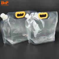China Whisky Foldable Empty Reusable Plastic Bag Camping Water Container Stand Up Spout Bag Customized Logo Printing Outdoor Hiking Water Storage for sale