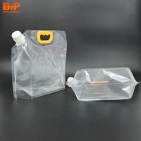 China Whisky Foldable Empty Reusable Plastic Bag Camping Water Container Stand Up Spout Bag Customized Logo Printing Outdoor Hiking Water Storage for sale