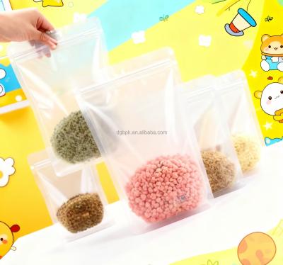 China Smell Proof Food Nut Rice Tea Packing Zip Lock Stand up Pouch Frosted Clear Stand up Plastic Bags for sale
