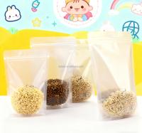 China Smell Proof Food Nut Rice Tea Packing Zip Lock Stand up Pouch Frosted Clear Stand up Plastic Bags for sale