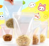 China Smell Proof Food Nut Rice Tea Packing Zip Lock Stand up Pouch Frosted Clear Stand up Plastic Bags for sale