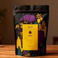 China MOQ 100 Customizable Digital Printed Coffee Packaging Bag Colorful Stand up Zipper Small Clear Tea Bag for sale