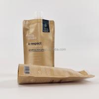 China Printing Logo Beverage Food Grade Plastic Bags Kraft Paper Spout Stand up Pouches for Juice Liquid for sale