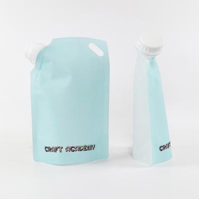 China Plastic Spout Plastic Stand up Bag with Screw Cap,  Reusable Drink Pouches, Leak-Proof Food Grade Plastic for Travel for sale