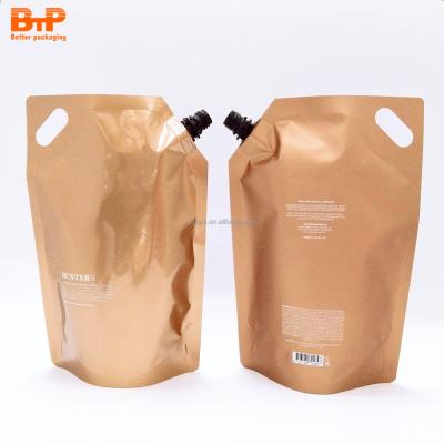 China Printing Plastic Stand up Plastic Liquid Nozzle Packet Spout Pouch Bag Shampoo Cosmetic Hand Wash Bags With Euro Hole for sale
