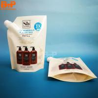 China Custom Logo Printing Plastic Liquid Packaging Refill Spout Pouches Bag Stand up Pouch With Spout for Shower Oil and Shampoo for sale
