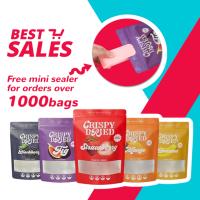 China Low MOQ 10 Pcs Free Design Custom-made Doypack Smell Proof Stand up Zipper Bag with Window for Food Powder for sale
