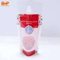 China Customized 500pcs 1000pcs Low MOQ Aluminum Foil Packaging Refill Liquid Fruit Juice Plastic Spout Pouches Bags for Drinks for sale