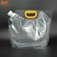 China Custom Reusable Stand up Pouch With Plastic Handle With Nozzle Plastic Liquid Beverage Juice Drink Packaging Plastic Bag for sale