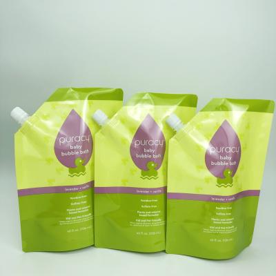 China Custom Drink Pouch With Logo Reusable 1L Laundry Detergent Spout Pouch Bag MOQ 10pcs Liquid Bags Shampoo Refill Sub-packaging for sale
