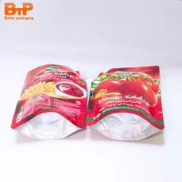 China Custom Size and Logo Ketchup Plastic Mylar Packaging Bags Stand up Spout Pouch for Tomato Sauce for sale