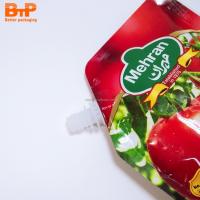China Custom Size and Logo Ketchup Plastic Mylar Packaging Bags Stand up Spout Pouch for Tomato Sauce for sale