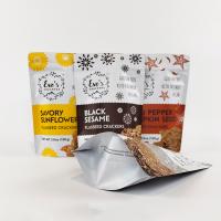 China Custom Printed 100g 250g 500g Stand up Pouch Flaxseed Crackers Smell Proof Zipper Food Packaging Bags for sale