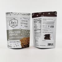 China Custom Printed 100g 250g 500g Stand up Pouch Flaxseed Crackers Smell Proof Zipper Food Packaging Bags for sale