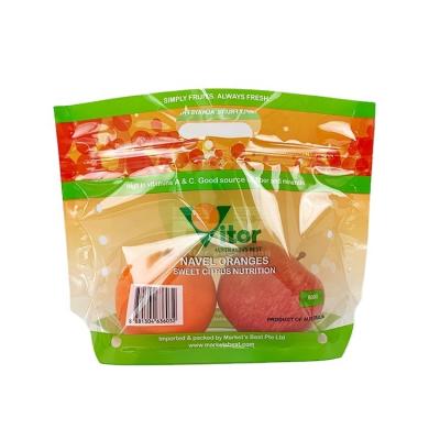 China Custom Printed Logo Frozen Food Anti fogging Fresh Plastic Zipper Fruits Vegetables Food Packaging Bag For Grape Apple Cherry for sale