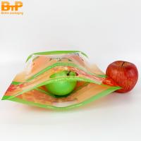 China Custom Printed Logo Frozen Food Anti fogging Fresh Plastic Zipper Fruits Vegetables Food Packaging Bag For Grape Apple Cherry for sale