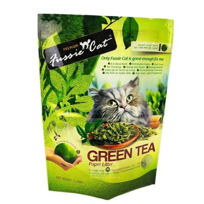 China Custom logo Printed Made Pet Food Bag with Resealable Zipper Stand up Packaging Bag for Cat and Dog Food or Cat Litter Bag for sale