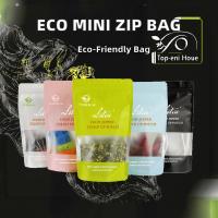 China Low MOQ 10pcs Custom Sizes and Printing Brown White Kraft Paper Stand up Zipper Bag With Window Food Powder Tea Coffee Packaging for sale