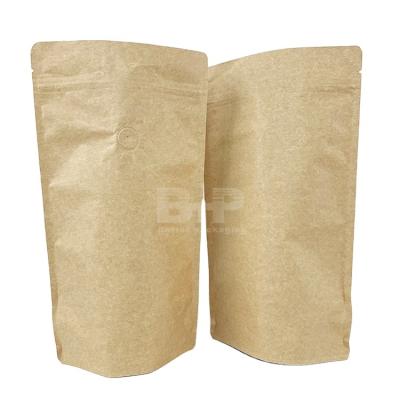 China Custom Foil Bag Brown White Kraft Paper Eco-friendly Zip Lock Mylar Food Dried Fruits Stand up Pouch Packaging Bag for sale