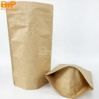 China Custom Foil Bag Brown White Kraft Paper Eco-friendly Zip Lock Mylar Food Dried Fruits Stand up Pouch Packaging Bag for sale