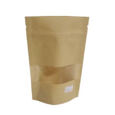 China Custom Printed Stand up Kraft Paper Recyclable Ziplock Heat Sealable Pet Food Packaging Doypack Pouches Mylar Bags With Window for sale