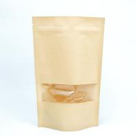 China Custom Printed Stand up Kraft Paper Recyclable Ziplock Heat Sealable Pet Food Packaging Doypack Pouches Mylar Bags With Window for sale