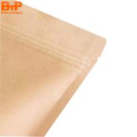 China PE Plastic Ziplock Bags Custom Doypack Brown White Kraft Craft Paper Stand Up Pouches Window Food Powder Tea Coffee Packaging for sale
