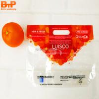 China Biodegradable Material BOPP/CPP Orange Fresh Fruit Protection Packaging Zipper Bag With Hand Pick Hole for sale