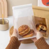 China Custom Size and Logo Bakery Paper Packaging Bag Bread Loaf Bagel Toast Brown Bakery Bread Paper Bags Kraft Paper Window Bag for sale