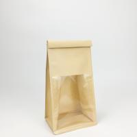 China Custom Size and Printing Paper Bread Bag Brown Baguette Kraft Paper Pouch French Bakery Take Away Bread Bags With Window for sale