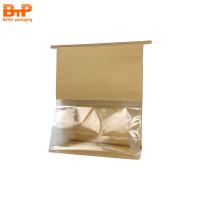China Customized Printed Side Gusset Type Seal Packaging Bag Flat Bottom Bags Toast Bread Bag With Clear Window for sale