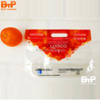 China Custom Printed Fresh Food Orange Fruit Packaging Bag Supermarket Fruit Plastic Bag with Zipper Custom Printed Cheap Price for sale