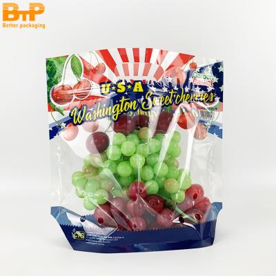 China Custom Printed Handle Stand-up Zipper Bags for Fresh Fruits & Vegetables, Fully Recyclable Material PP Bag for sale
