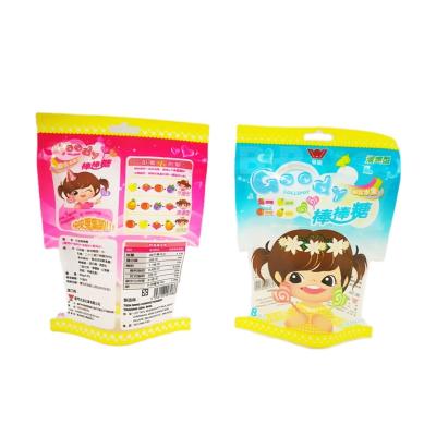 China Food Grade Custom Printed Pouch Three Side Sealed Mylar Plastic Packaging Bags for Lollipop Candy Bar Sugar Mashmallow 3.5g 50g 100g for sale