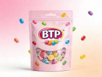 China Custom Printed Food Grade Plastic Stand up Pouch with Resealable Zipper and Clear Window for Colorful Hard Candies for sale