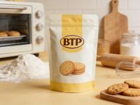 China Custom Printed Food Grade Heat Seal Cookie Stand up Pouch with Resealable Zipper and Clear Window for Baked Snacks for sale