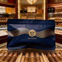 China Custom Printed Heat Seal Food Grade Cigar Packaging Pouch Moisture Proof Resealable Three Side Sealed Bag for Premium Cigars for sale