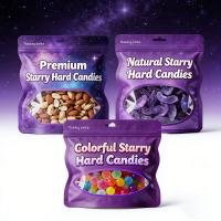 China Custom Food Grade PE Resealable Three-Side Sealed Clear Window Snack Packaging Pouch for Dried Fruit and Nut Candy for sale
