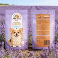 China Custom Heat Seal Printed Pet Treat Pouch Food Grade High Barrier Resealable Stand up Bag with Clear Window for Dog Treats for sale