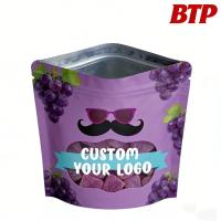 China Heat Seal Snack Pouch with Clear Window Food Grade PE Resealable Plastic Stand up Pouch Custom Logo for Gummy Candy & Treats for sale