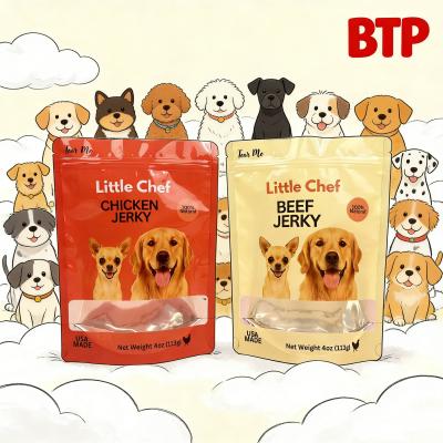 China Custom Heat Seal PE Stand up Pouch Food Grade High for Resealable Zipper Bag for Dog Jerky Supermarket Use for sale
