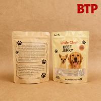 China Custom Heat Seal PE Stand up Pouch Food Grade High for Resealable Zipper Bag for Dog Jerky Supermarket Use for sale