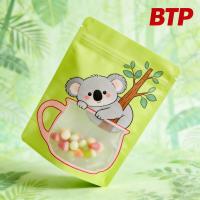 China Custom Cartoon Stand-Up Plastic Bags with Clear Window Resealable Zipper PE Material Moisture Proof Food Grade for Snacks Candy for sale
