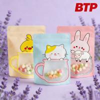China Custom Cartoon Stand-Up Plastic Bags with Clear Window Resealable Zipper PE Material Moisture Proof Food Grade for Snacks Candy for sale