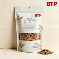 China Custom Printed Oatmeal Stand up Pouch with Clear Window Resealable Zipper Food Grade Plastic Bags Gravure Printing for sale
