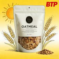China Custom Printed Oatmeal Stand up Pouch with Clear Window Resealable Zipper Food Grade Plastic Bags Gravure Printing for sale
