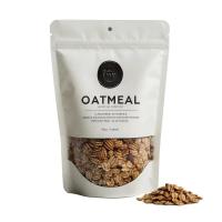 China Custom Printed Oatmeal Stand up Pouch with Clear Window Resealable Zipper Food Grade Plastic Bags Gravure Printing for sale